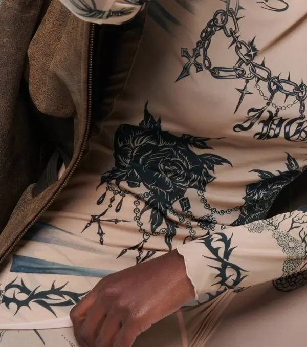 JEAN PAUL GAULTIER X Knwls Printed Mesh Top