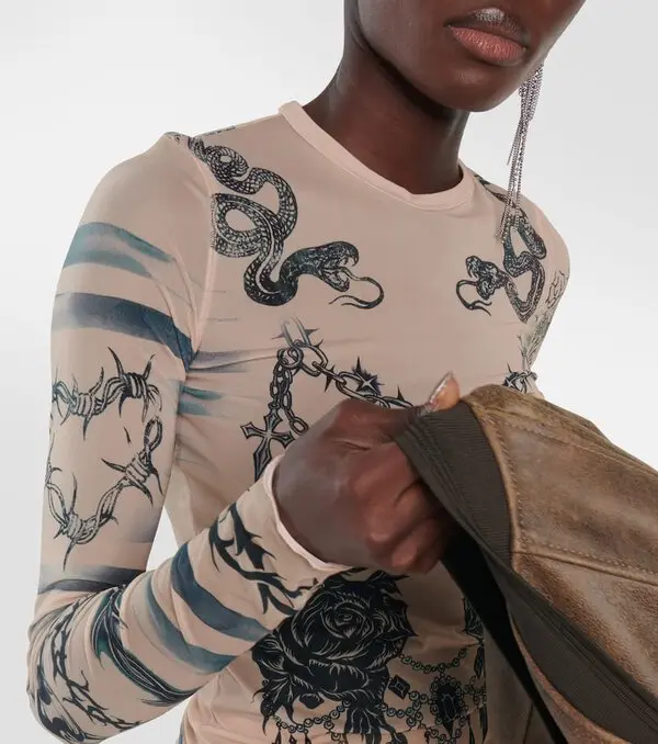 JEAN PAUL GAULTIER X Knwls Printed Mesh Top
