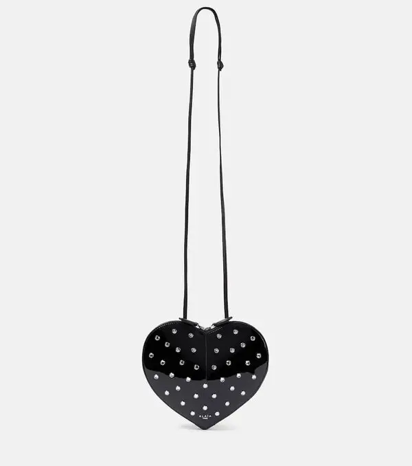 Alaïa Le Cour Studded Leather Crossbody Bag - Black