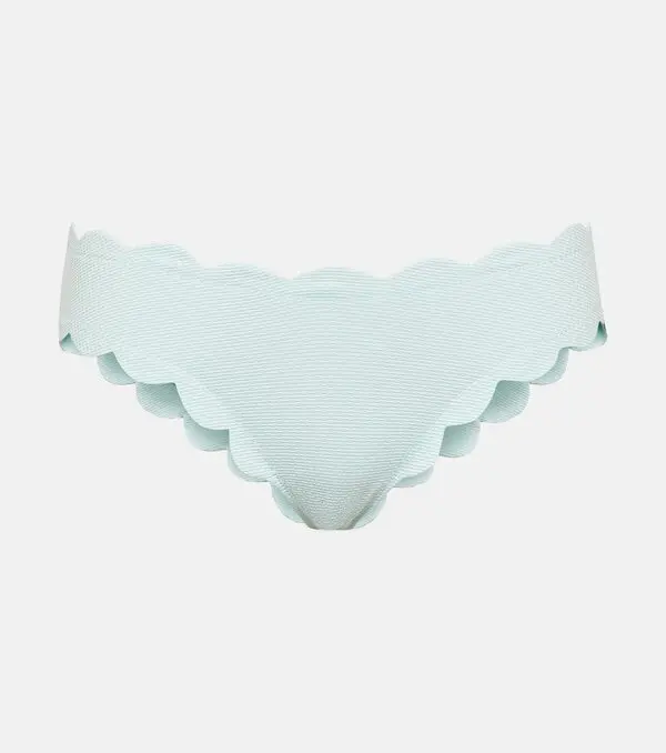 Marysia High Antibes Scalloped Bikini Bottom - Blue