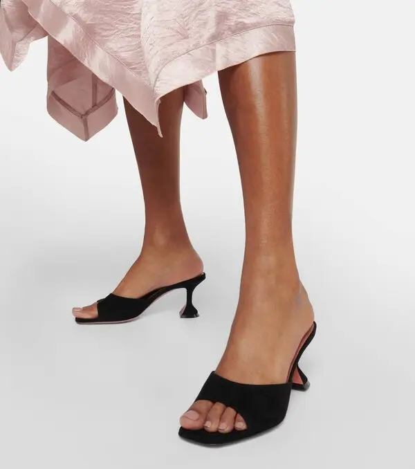 Amina Muaddi Lupita Suede Mules