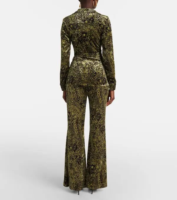 Diane Von Furstenberg Lagarde Printed Velvet Wrap Top