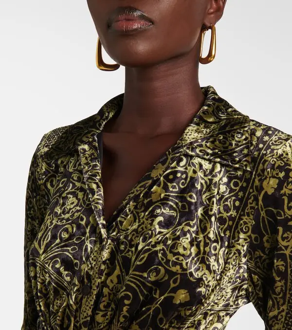 Diane Von Furstenberg Lagarde Printed Velvet Wrap Top