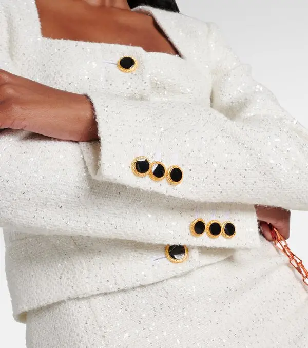 Alessandra Rich Sequined Tweed Jacket