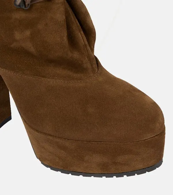 Alaïa Trekk Suede Ankle Boots - Brown