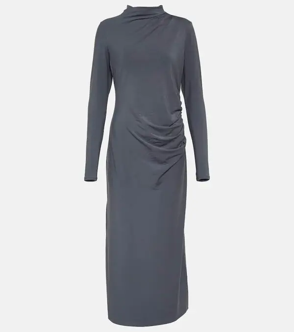 Vince Ruched Jersey Midi Dress