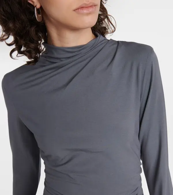 Vince Ruched Jersey Midi Dress
