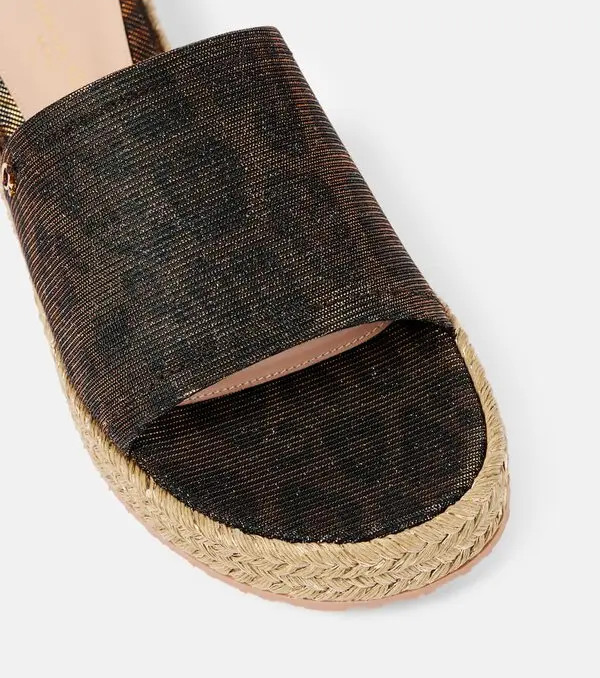 GIANVITO ROSSI Leopard-print Espadrille Platform Slides