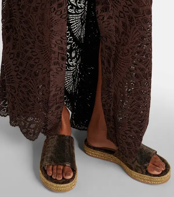 GIANVITO ROSSI Leopard-print Espadrille Platform Slides
