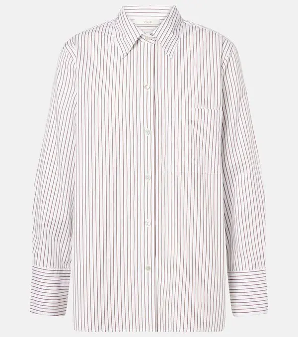 Vince Striped Cotton Poplin Shirt