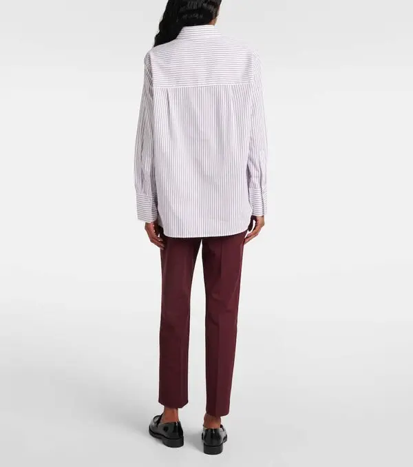 Vince Striped Cotton Poplin Shirt