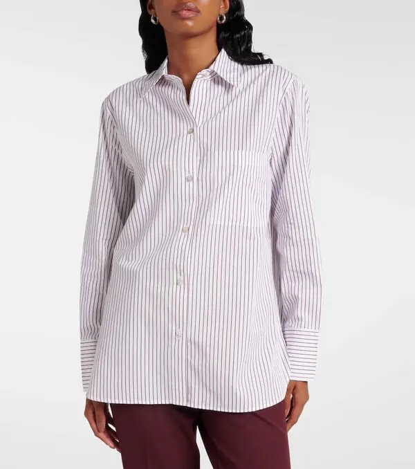 Vince Striped Cotton Poplin Shirt