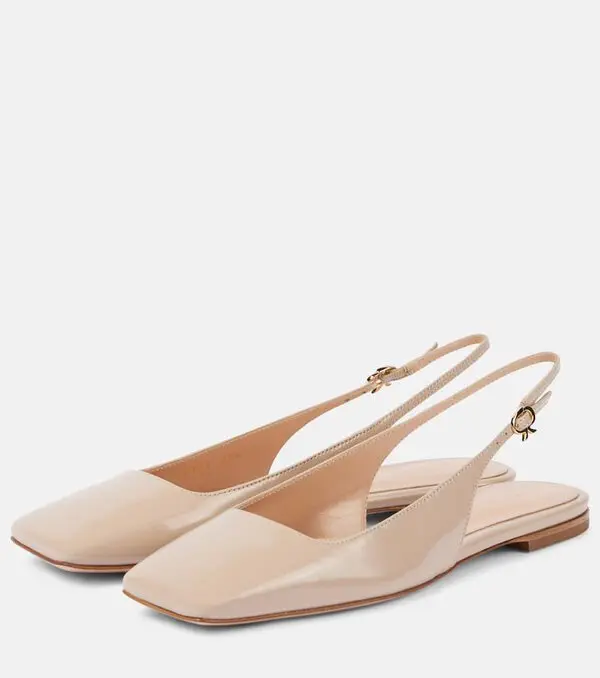 GIANVITO ROSSI Patent Leather Ballerina Flats