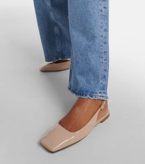 GIANVITO ROSSI Patent Leather Ballerina Flats