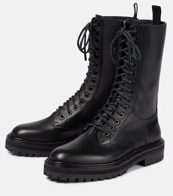 JIMMY CHOO Cora Leather Combat Boots