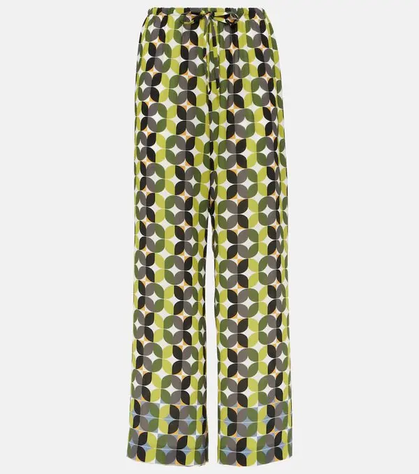 Dries Van Noten Printed High-rise Wide-leg Pants - Multicoloured