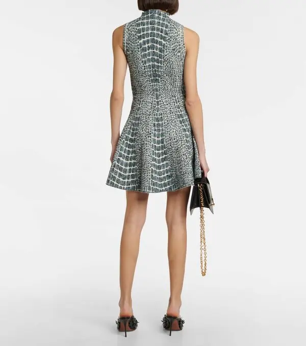 Alaïa Jacquard Minidress - Blue