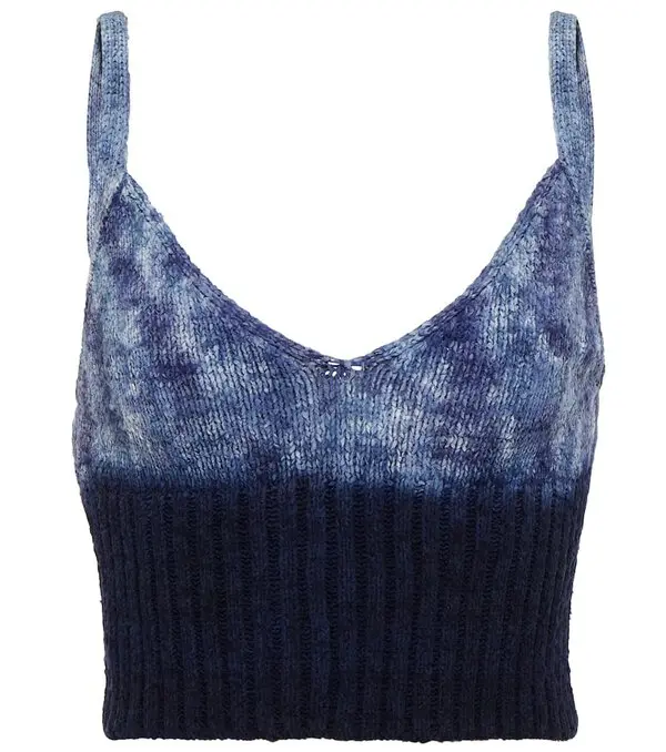 Altuzarra Sim Tie-dye Silk Crop Top - Blue