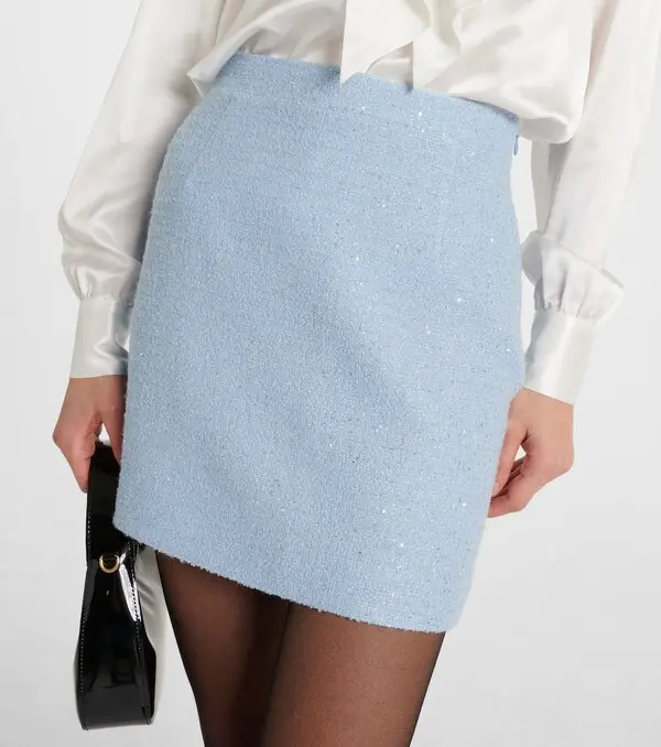 Alessandra Rich Sequined Tweed Miniskirt