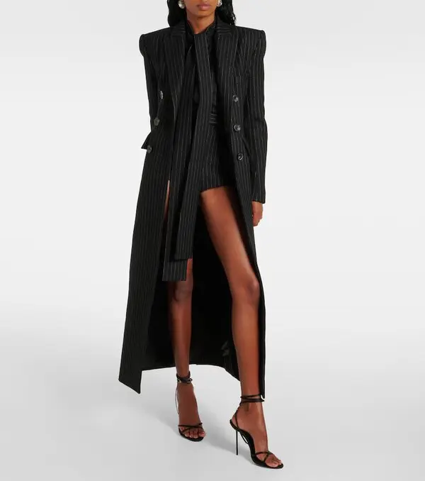 Alex Perry Pinstripe High-rise Shorts