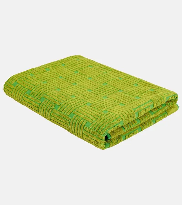 Bottega Veneta Intreccio-pattern Cotton Towel - Green