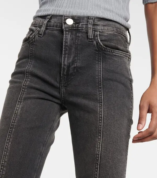 FRAME Le High Flare High-rise Jeans - Black