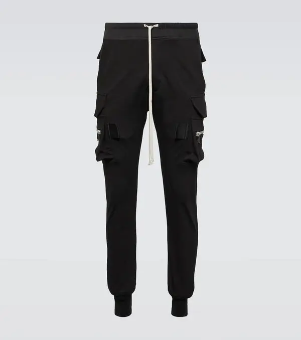Rick Owens Mastodon Cotton Cargo Sweatpants - Black
