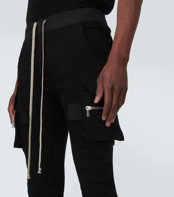 Rick Owens Mastodon Cotton Cargo Sweatpants - Black