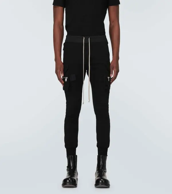 Rick Owens Mastodon Cotton Cargo Sweatpants - Black