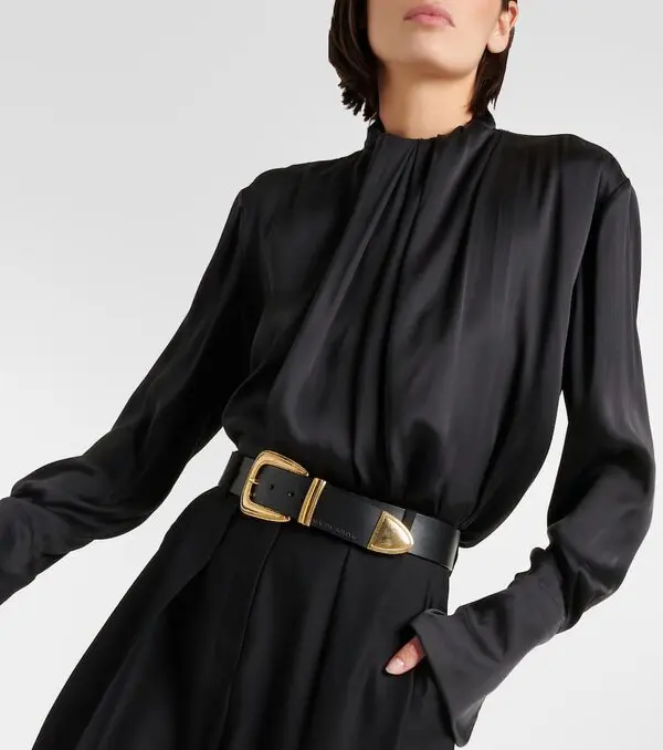 Magda Butrym Leather Belt With Antique Gold Hardware