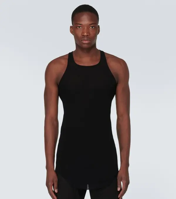 Rick Owens Ribbed-knit Tank Top - Black