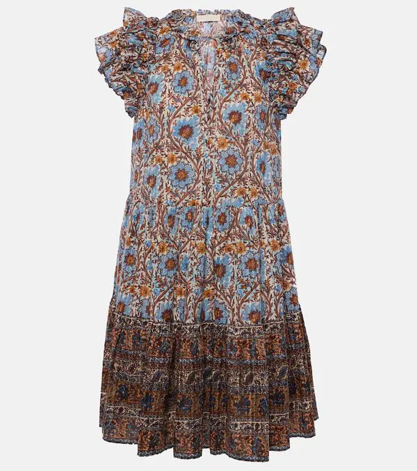 Ulla Johnson Coletta Ruffled Mini Dress - Blue