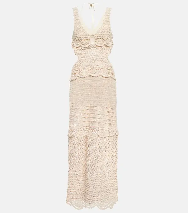 Simkhai Cory Crocheted Midi Dress - White