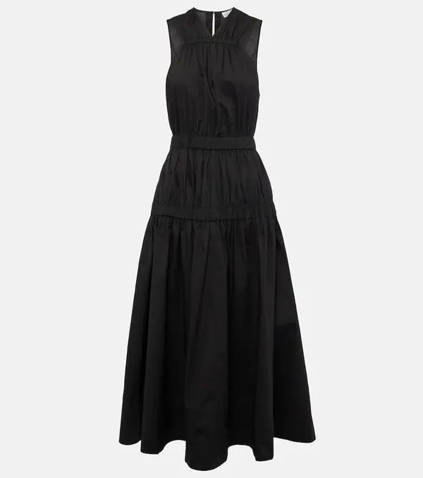 Proenza Schouler White Label Libby Cotton Poplin Maxi Dress - Black