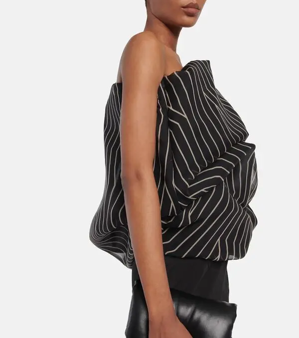 Rick Owens Striped Strapless Top