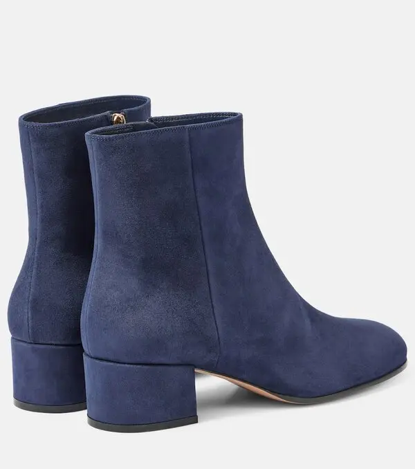 GIANVITO ROSSI 45 Suede Ankle Boots - Blue