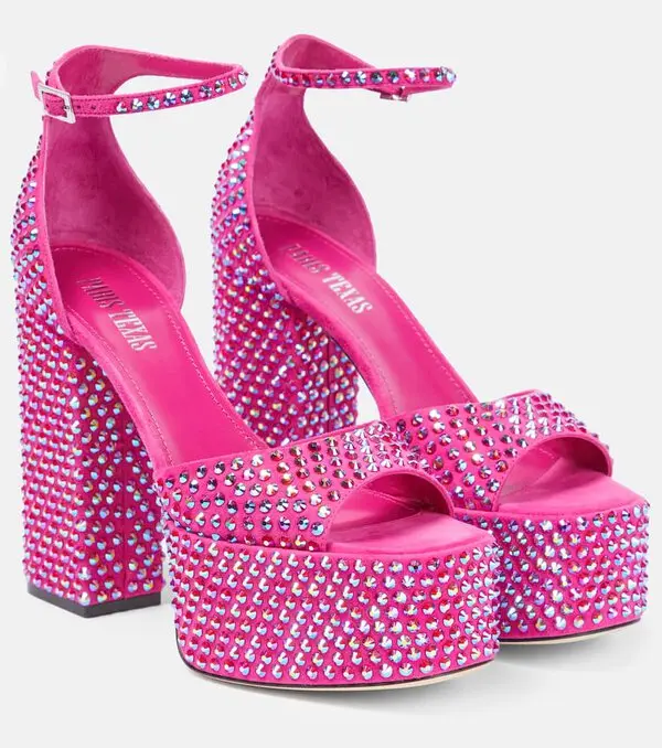 Paris Texas Holly Nicole Leather Sandals - Pink
