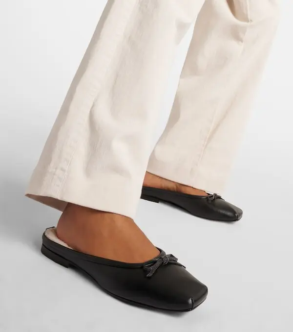 Brunello Cucinelli Monili Shearling-lined Mules