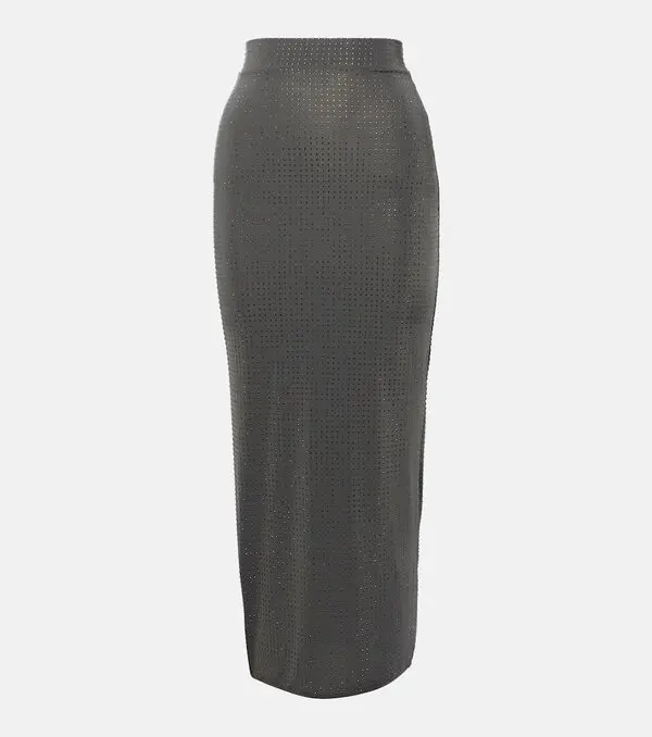 Alex Perry Embellished Jersey Midi Skirt