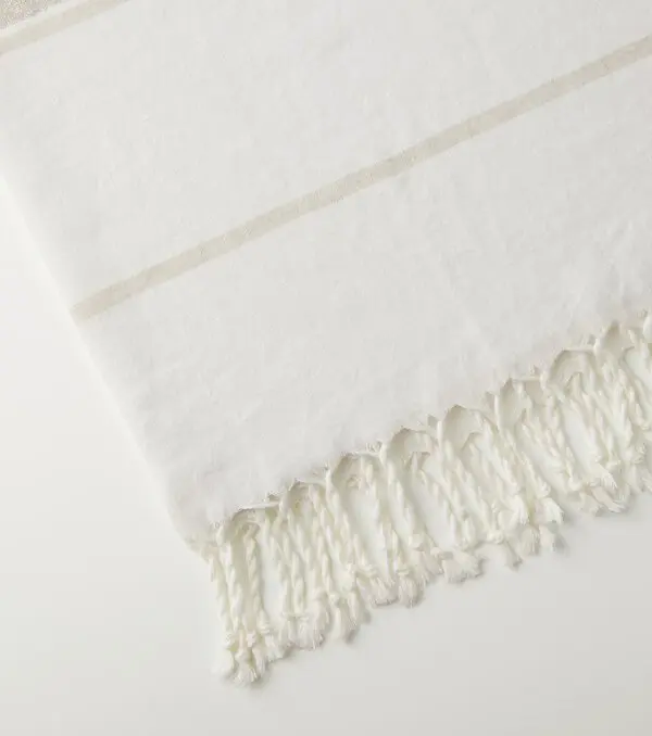 Brunello Cucinelli Striped Linen-blend Blanket
