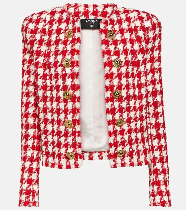 Balmain Houndstooth Tweed Jacket