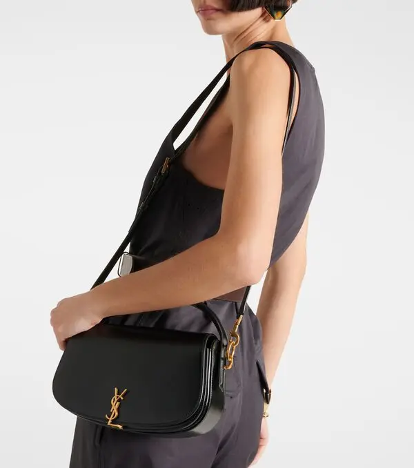 Saint Laurent Voltaire Leather Shoulder Bag - Black