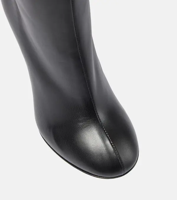 Alaïa Leather Knee-high Wedge Boots - Black