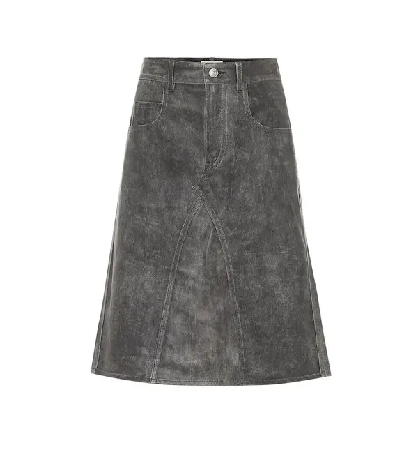 MARANT ETOILE Fiali Leather Midi Skirt