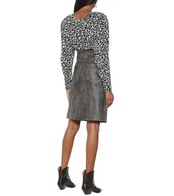 MARANT ETOILE Fiali Leather Midi Skirt