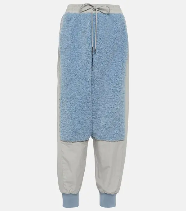 JW Anderson Paneled Faux Shearling Sweatpants