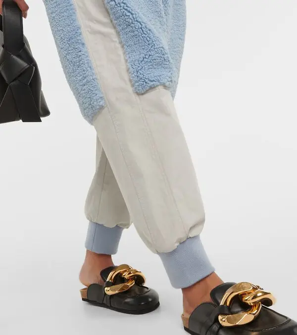 JW Anderson Paneled Faux Shearling Sweatpants