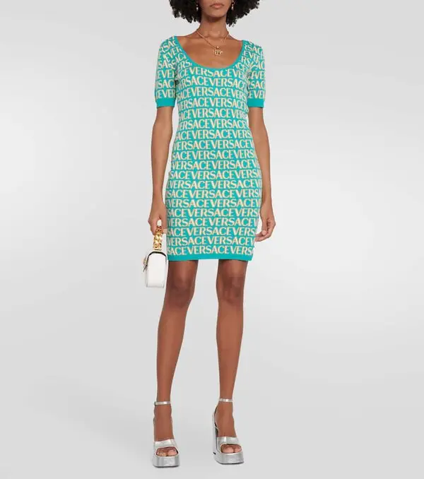 Versace Allover Intarsia Minidress
