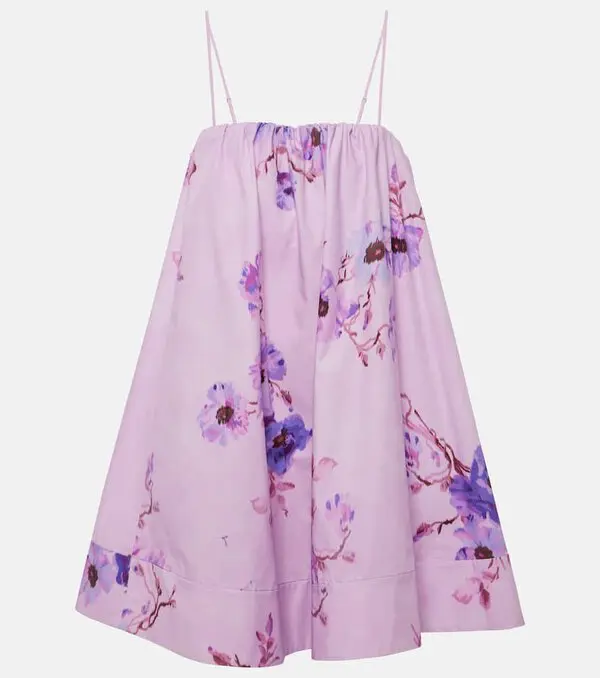 Zimmermann Lightburst Floral Minidress - Purple