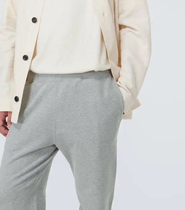 Sunspel Cotton Loopback Sweatpants - Grey